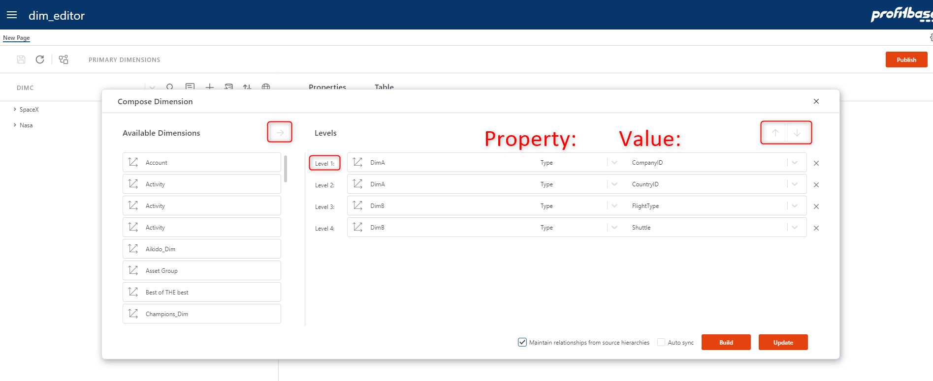 How To Compose Dimension | Profitbase Docs
