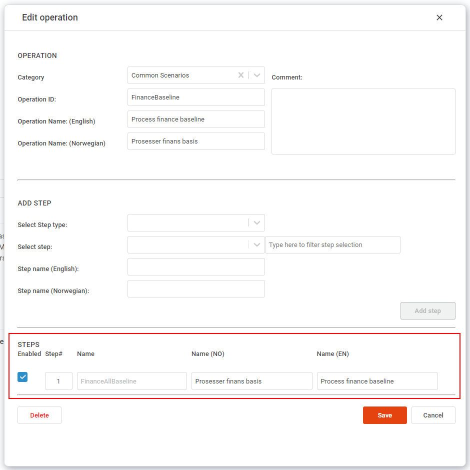 Add or edit operation | Profitbase Docs