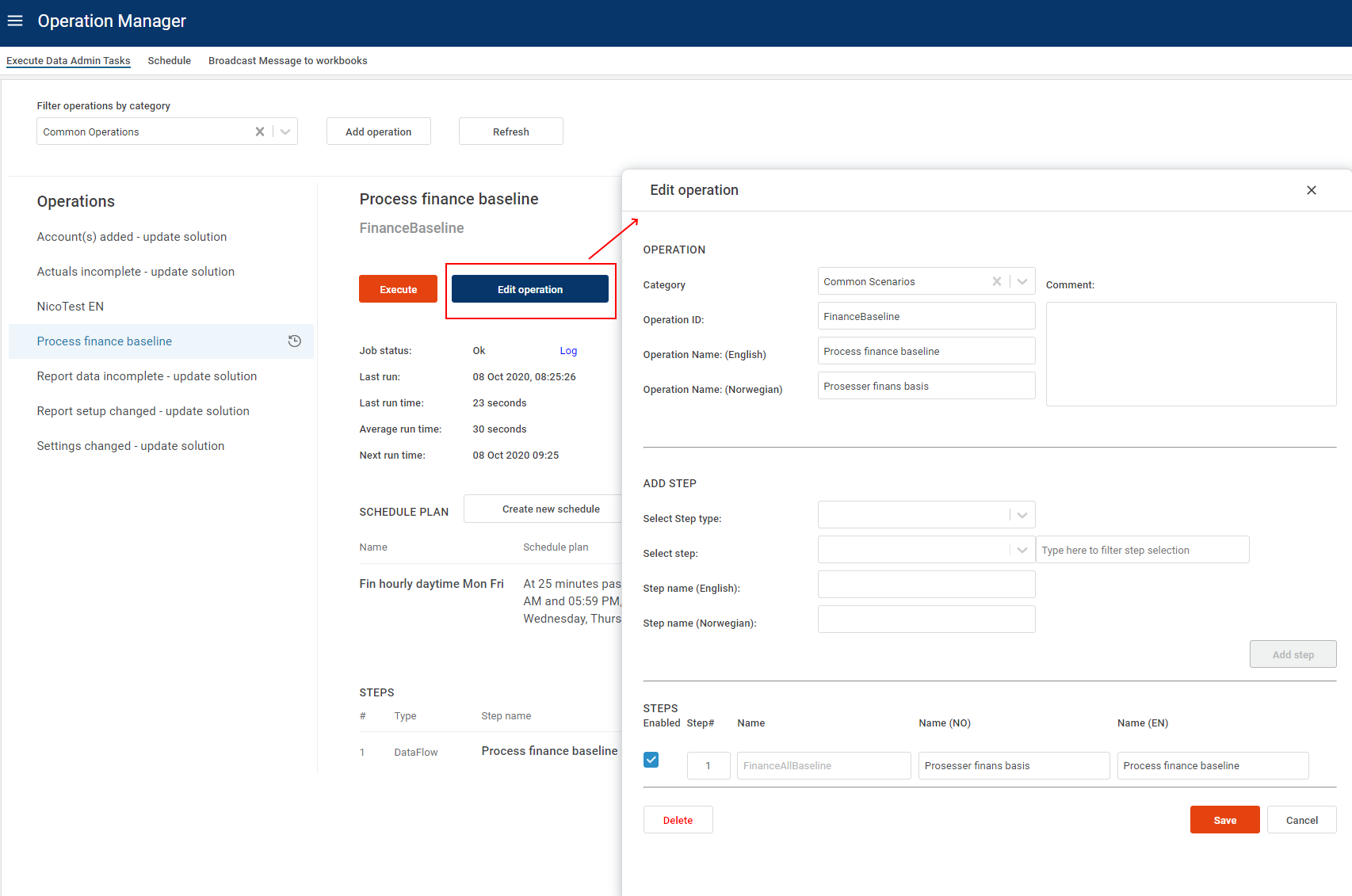Add or edit operation | Profitbase Docs